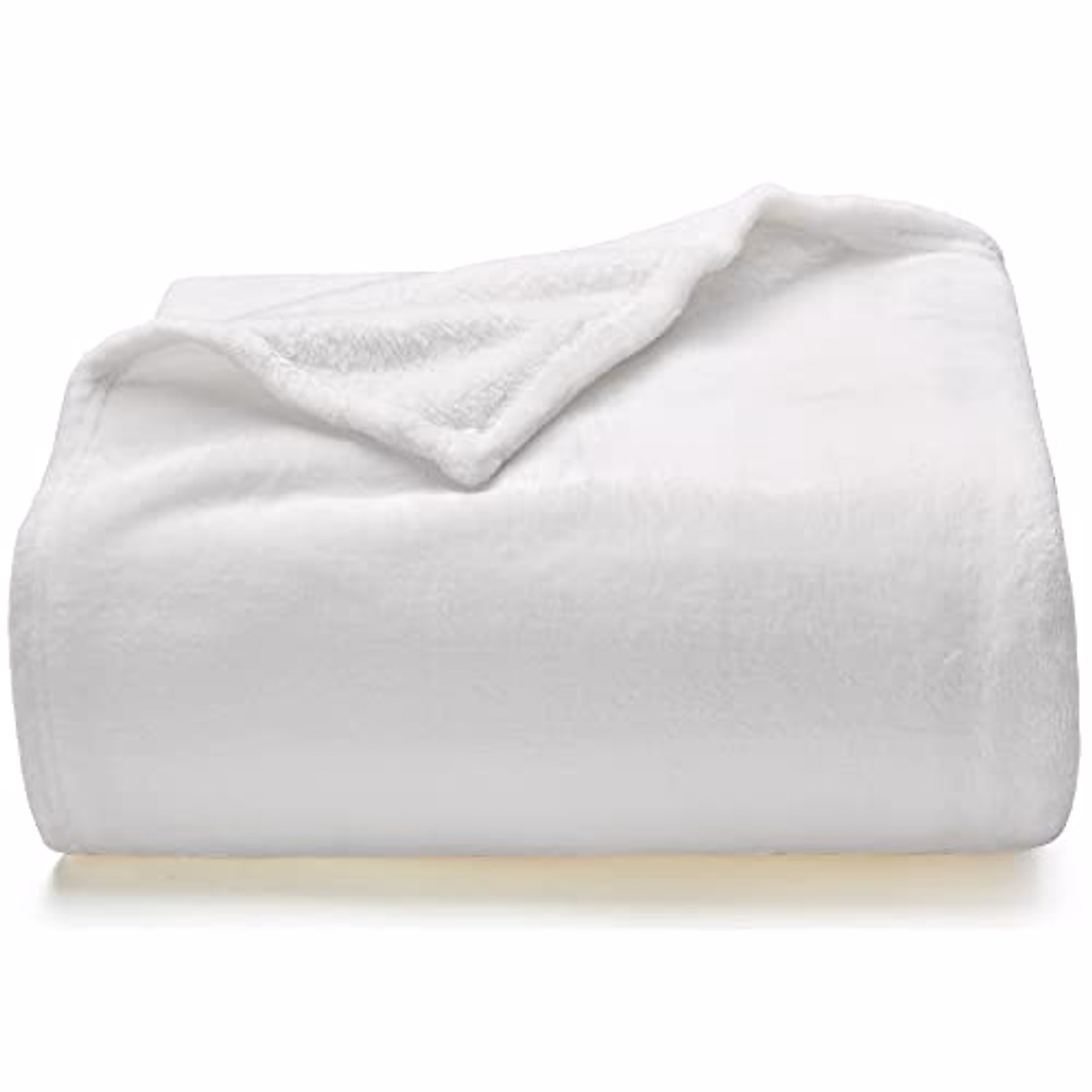 CozyLux Fleece Blanket Queen White 90" x 90" - 300GSM Super Soft Lightweight Microfiber Flannel Blankets for Travel Camping Chair and Sofa, Cozy Luxury Plush Fuzzy Bed Blankets