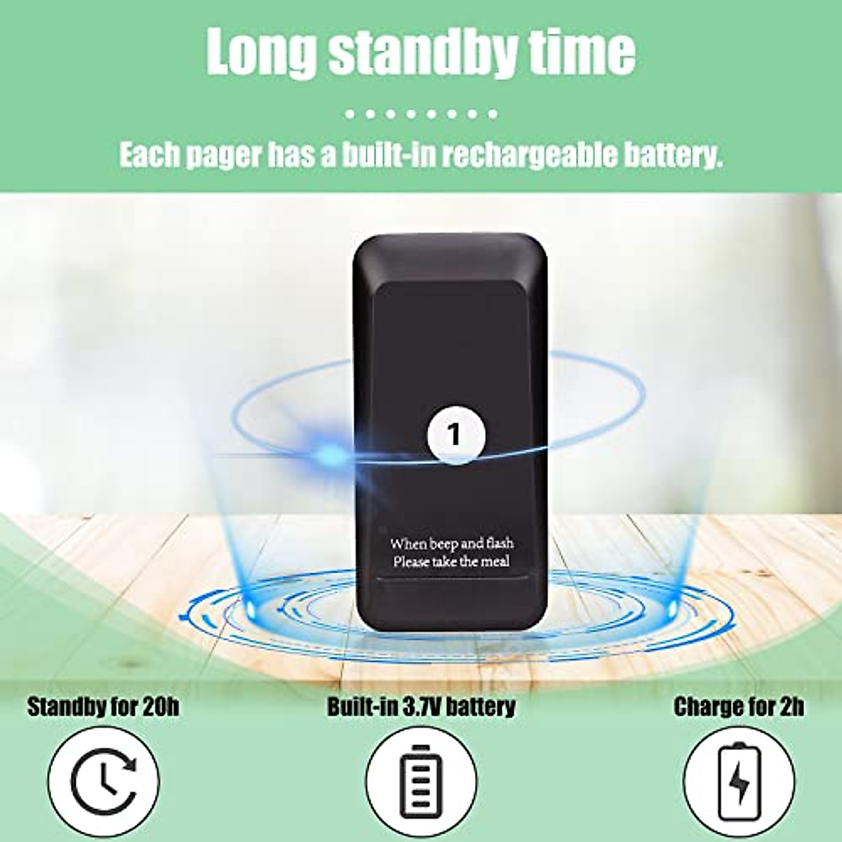 Retekess TD157 Restaurant Pager,Pagers for Restaurants,Touch Keyboard,Only Flash Modes,16 Pagers for Food Truck,Clinic,Coffee Shop,Bar