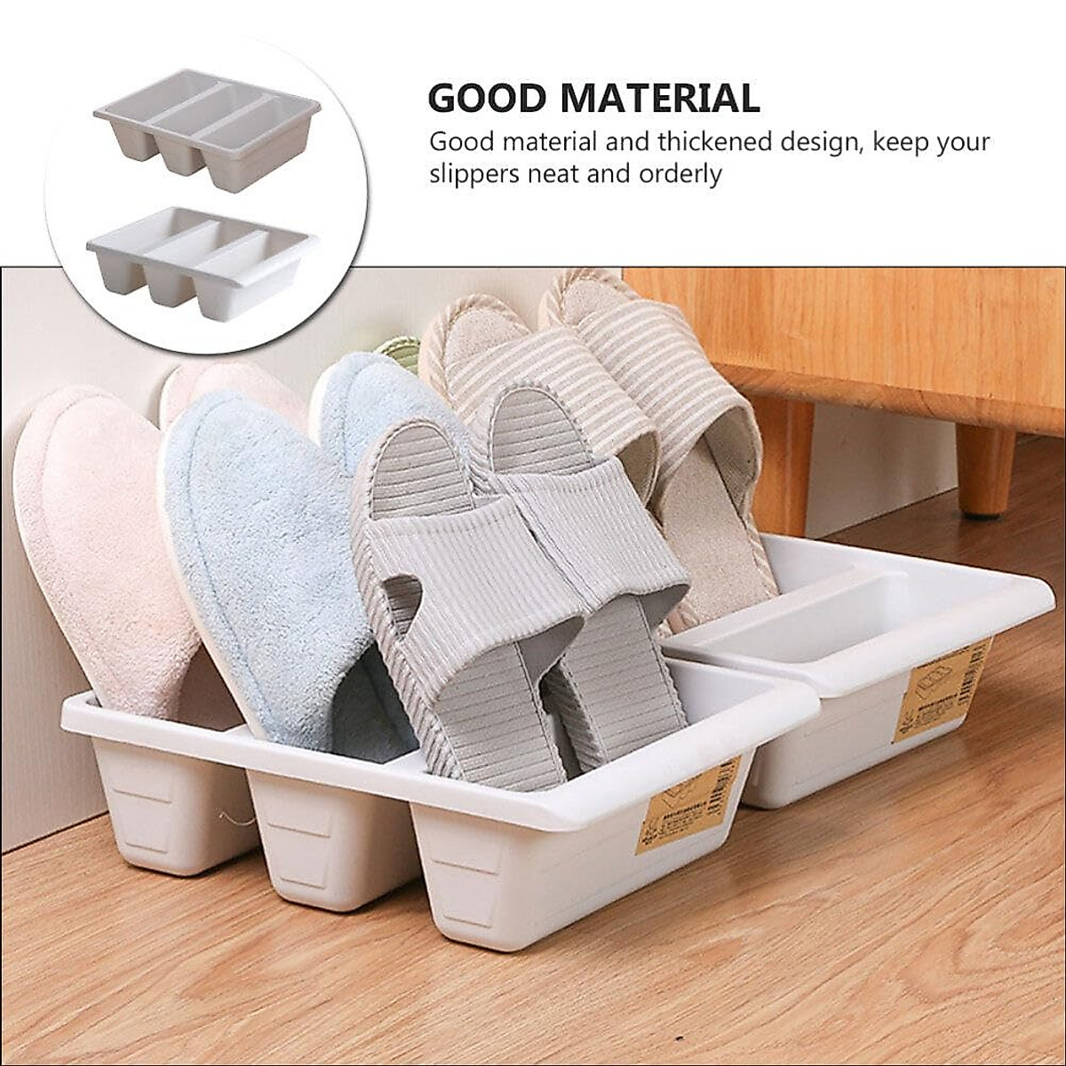 Cabilock 2pcs Storage Shoe Tray Entrance Shoe Rack Shoe Storage Rack Shoe Organizer for Entryway Shoes Organizer Rack Front Door Shoe Rack Plastic Shoes Holder Slippers Finishing Tray