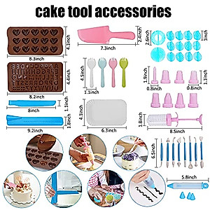 Cake Decorating Kit,635 Pcs Cake Decorating Supplies With 3 Springform Pan Sets Icing Piping Nozzles Cake Rotating Turntable Cake Topper Piping Bags Cake Carrier Holder,Cake Baking Supplies Set Tools