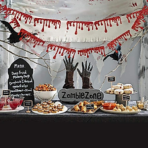 Cheerland Glitter Red Blood Drop Garland Kit for Vampire Diaries Birthday Party Horror Creepy Halloween Decorations Zombie Flag Banner Decor for Bday/Birthday Party Supplies