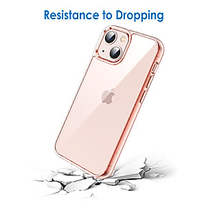 JETech Case for iPhone 13 Mini 5.4-Inch, Non-Yellowing Shockproof Phone Bumper Cover, Anti-Scratch Clear Back (Rose Gold)