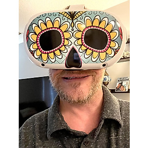 Sugar Skull (Green) Decal for Quest 2 VR Headset - Meta / Oculus - Glossy Vinyl Sticker