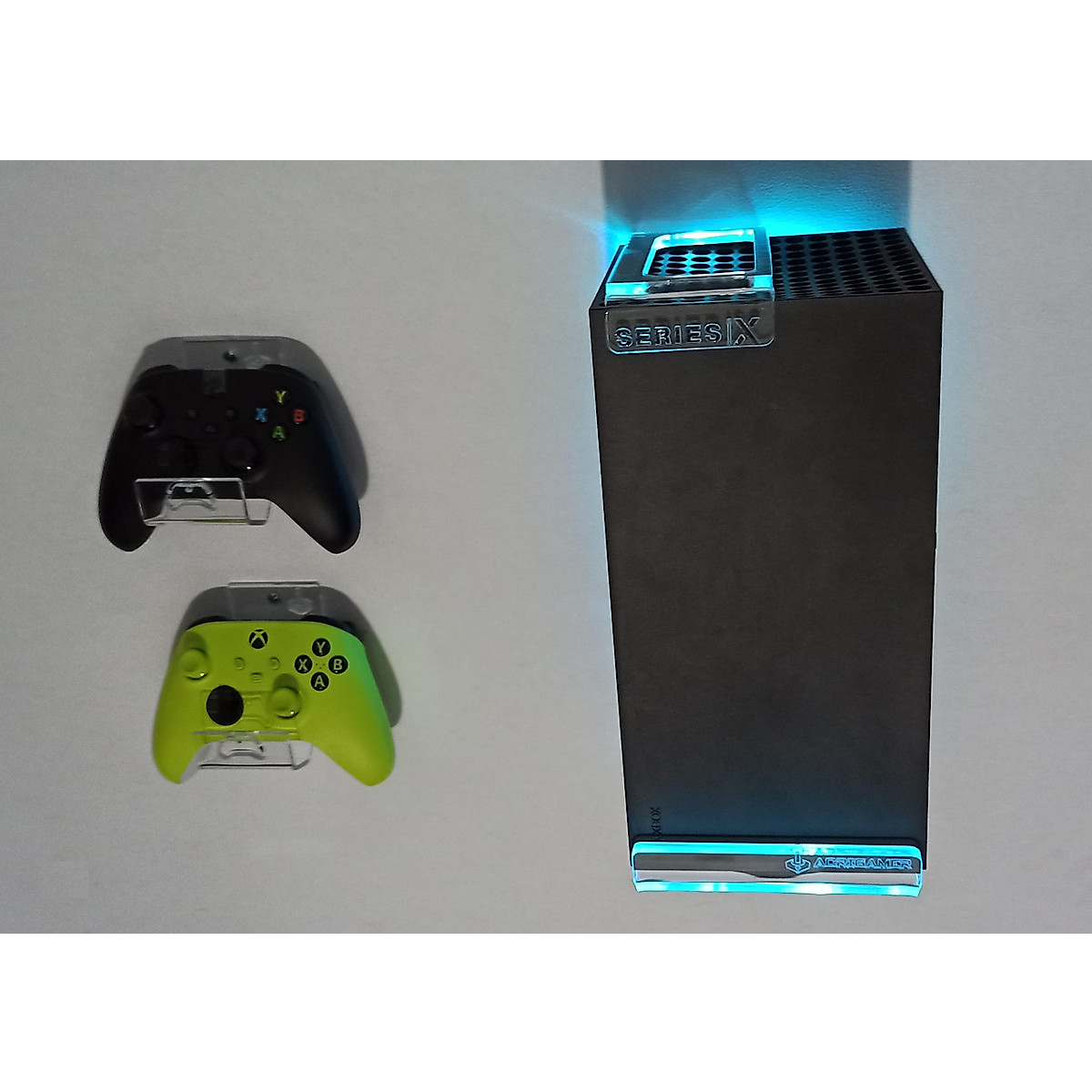 Wall Mount for Xbox SERIES S with Multicolor LED Lighting KIT + 2 Control Mount