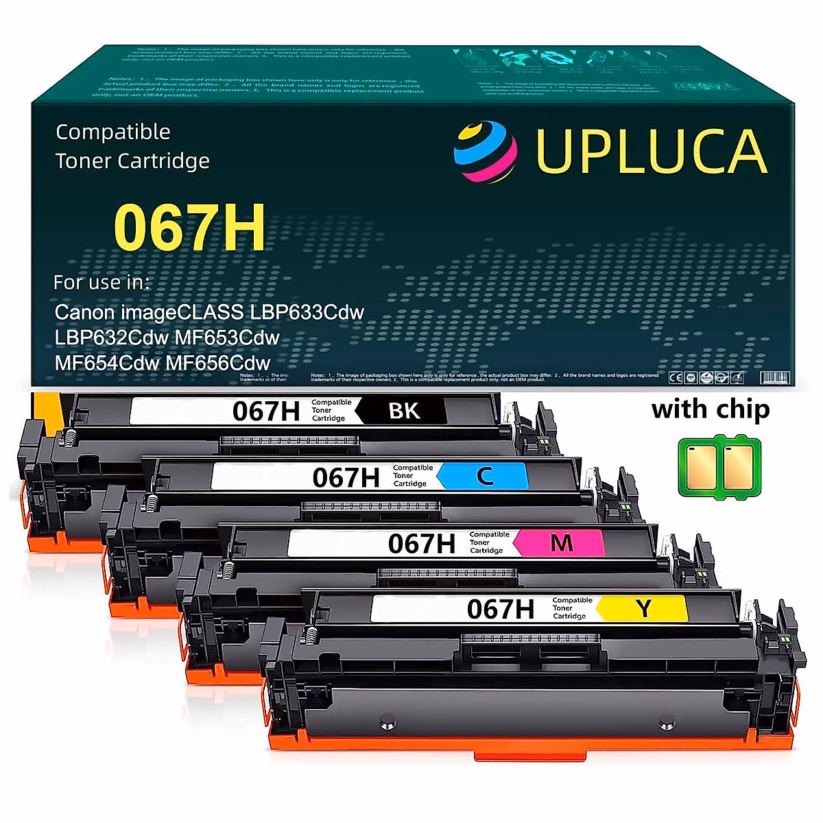 067H 067 MF656Cdw Toner Cartridge 4 Pack Set High Yield Compatible Replacement for Canon 067H for Canon imageCLASS LBP633Cdw LBP632Cdw MF653Cdw MF654Cdw MF656Cdw Series Printer CRG-067H CRG067H Ink