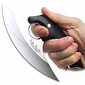 Hibben Legacy Ulu Knife – Keenly Sharp 5Cr15 Stainless Steel Blade, Pakkawood Handle Scales, Stainless Steel Pins, Leather Sheath – Sleek Reimagining of the Classic Ulu Knife - 7 5/8” Overall