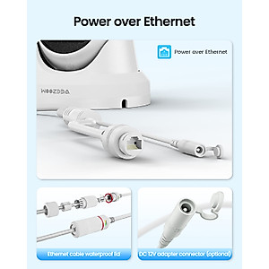 Veezoom PoE Camera - IP Security Camera for Full-Color Night Vision Dome Surveillance Cameras Outdoor with AI Detection, 5MP 100Ft IR Night Vision, Support SD Card (Adapter not Included)-WS-N151HZ