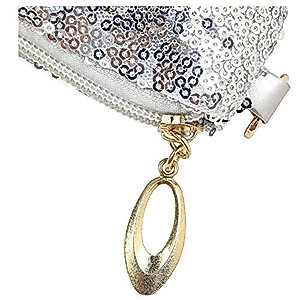 JUMISEE Women Sparkly Sequins Crossbody Bag Clutch Purse Shiny Wristlet Evening Bag Handbag with Chain Strap