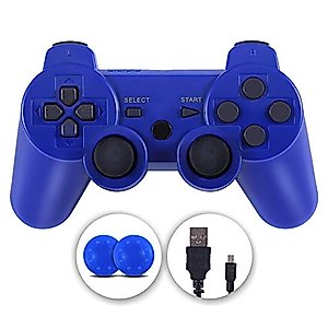 Game Controller, Wireless Controller Double Vibration Gamepad Compatible with 3 System, with Charging Cable