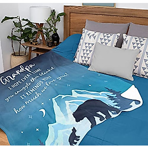 Julazy Grandpa Gifts Blanket 60"x50", Gifts for Grandpa from Granddaughter Grandson, Grandpa Gifts from Grandchildren, Best Granddad Gifts, Great Grandfather Gifts Ideas Throw Blankets