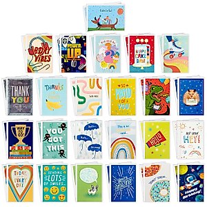 Hallmark All Occasion Boxed Greeting Card Assortment for Kids (Pack of 48) - for Birthdays, Encouragement, Thank You
