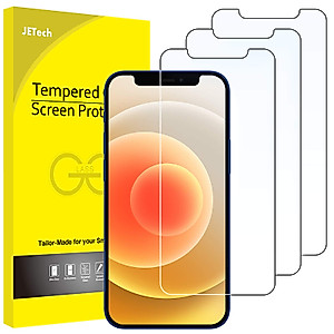 JETech Screen Protector for iPhone 12/12 Pro 6.1-Inch, Tempered Glass Film, 3-Pack
