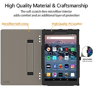 Retear Folio Case for Amazon Fire HD 8 & Fire HD 8 Plus Tablet (ONLY fit 10th Generation 2020 Release), Premium PU Leather Stand Protective Smart Cover with Auto Wake/Sleep, Mandala Flower