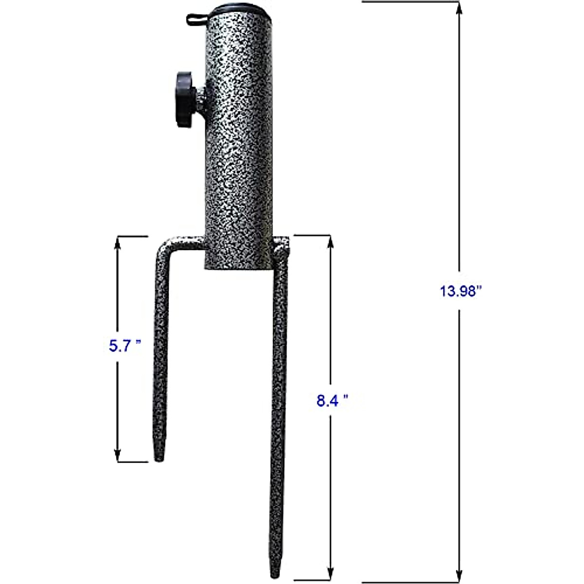 AMMSUN Patio Umbrella Steel Anchor Beach Umbrella Heavy Duty Metal Ground Grass Auger Holder Stands Base with Two Forks Ideal for Use in Soil For Flag, Fishing Rod, Outdoor, Park, Lawn