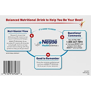 BOOST Original Balanced Nutritional Drink, Very Vanilla, 8 FL OZ (Pack of 6)