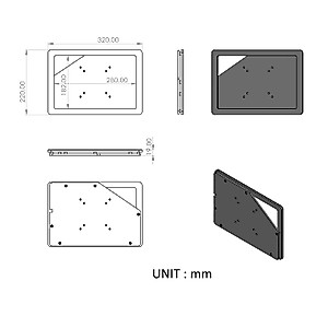 TABcare Security Anti-Theft Acrylic VESA Enclosure for Samsung Galaxy TAB S9+ S8+ S7+ 12.4, S7 FE & S9 FE+ with Wall Mount Kit (Black, TAB S9+ S8+ S7+ S7 FE S9 FE+ 12.4)