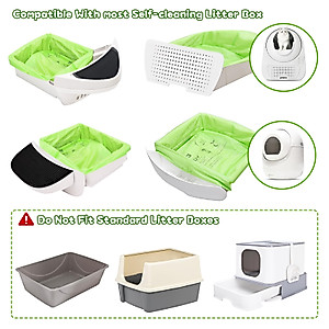 PETOCAT Drawstring Biodegradable Cat Litter Bags Fit Catlink Self Cleaning Cat Litter Box Heavy Duty Cat Litter Liner for Robot 3 4,100% Compostable Trash Bags (25.6" x 15.7"- 60 Count)