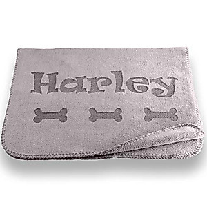 Custom Catch Personalized Dog Blanket - Gray or Beige - Small