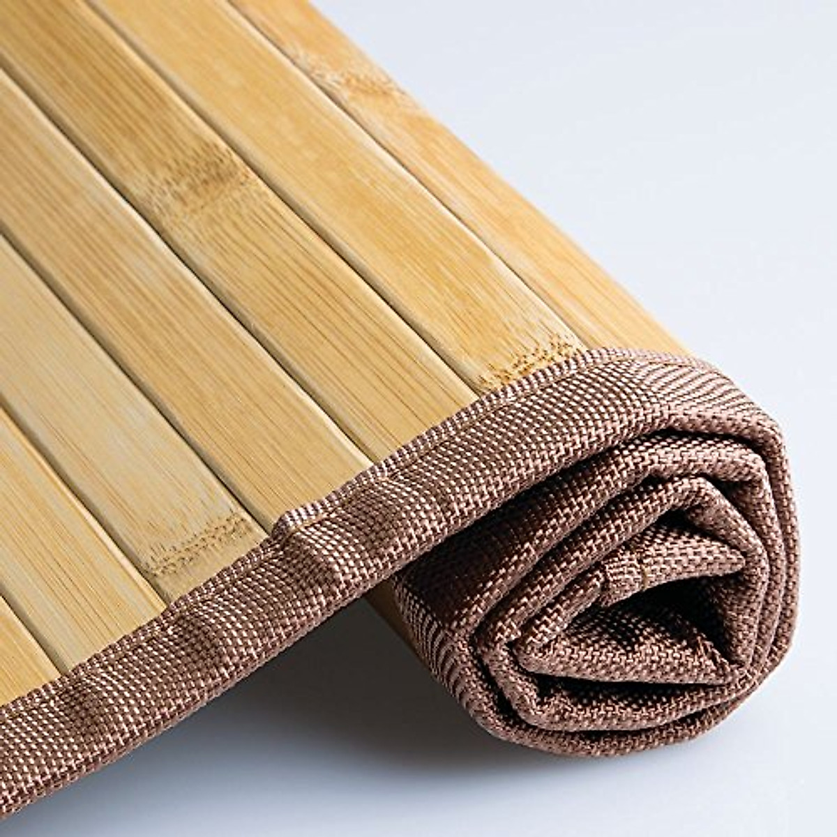 iDesign Bamboo Non-Skid Water-Resistant Floor Mat, The Formbu Collection – 24" x 72”, Natural Tan