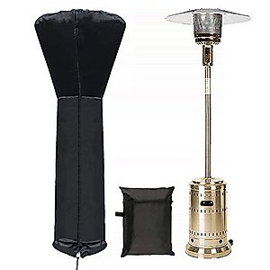 Patio Heater Cover 420D Heavyduty, Outdoor Garden Treasures Heater Covers for Standing Heater, Gas Heater Tower Accessories(89in,Total Black)