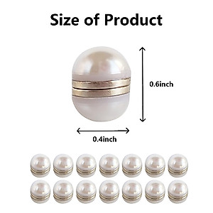 Toeloioh 14 Set Wedding Veil Weights Magnetic Pearls, Pearl Magnet for Wedding Dress Decoration, Double-sided Artificial Pearl Magnetic Button