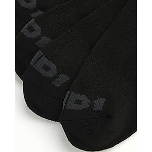 AND1 Men's Socks - Athletic Cushion Quarter Cut Ankle Socks (12 Pack), Size 6-12.5, Black