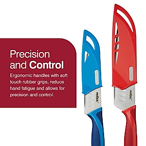 ZYLISS 2 Piece Santoku Knife Set with Sheath Covers, Stainless Steel