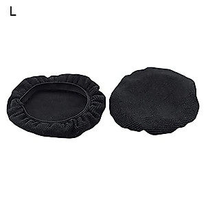 CactusAngui Ear Cushion Cover Knitted Comfortable Fabric Headphone Protector Breathable Portable Large Black