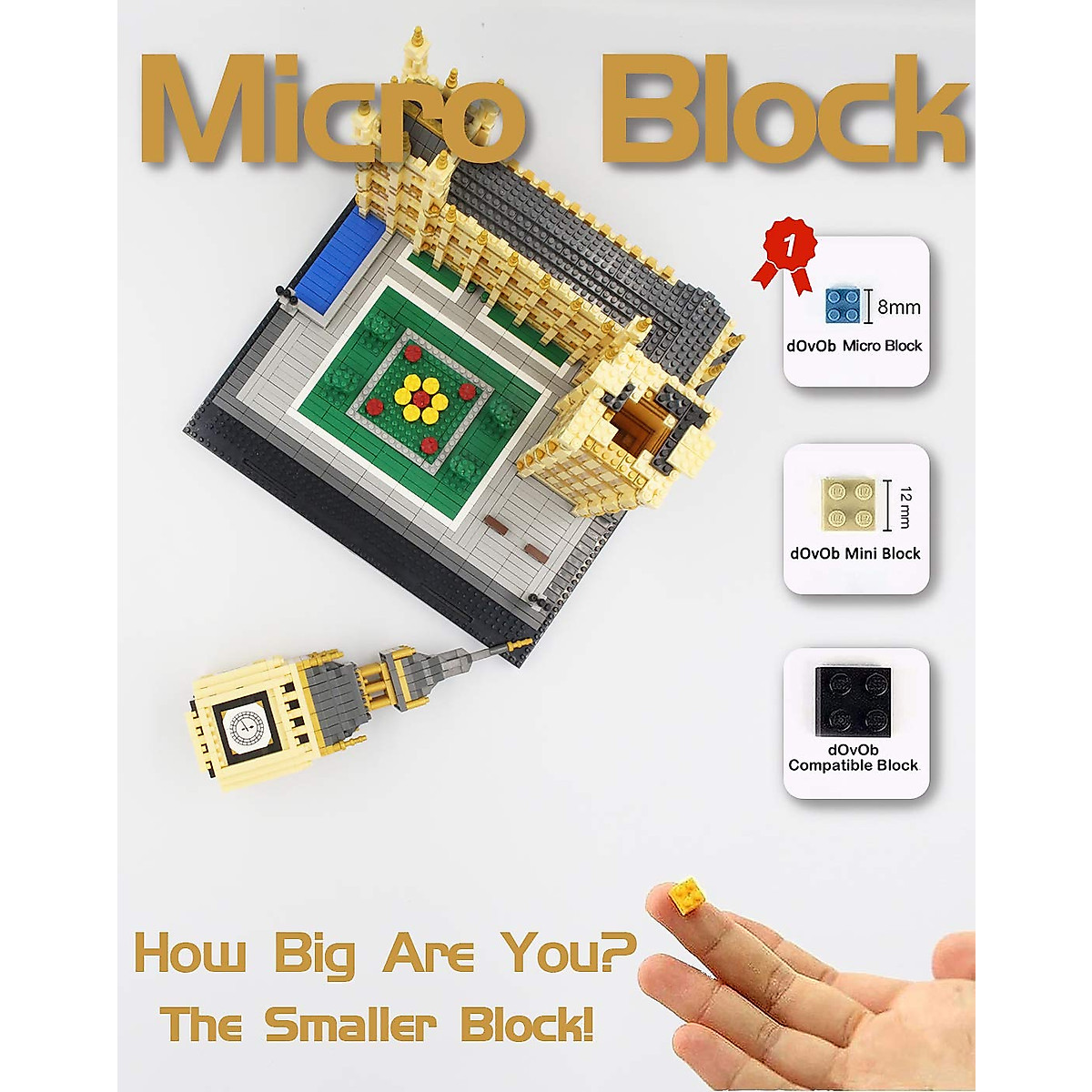 dOvOb Real Big Ben Micro Building Blocks Set (3600PCS) - World Famous Architectural Model Toys Gifts for Kid and Adult