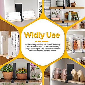 JOY DECOR 8 Pack Acrylic Clear Shelf Dividers for Closets Organizer and Storage Adjustable Vertical Wood Shelf Closet Separators for Clothes,Book,Bags in Bedroom and Kitchen