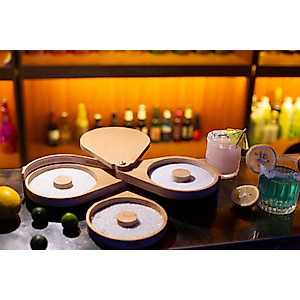 Margarita Salt Rimmer, Baraiser Bamboo Glass Rimmer, 3-Tier Bar Salt and Sugar Rimmer for Cocktails