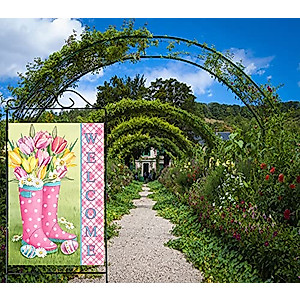 Hello Spring Flag,Spring Garden Flag Double Sided Welcome Burlap Seasonal House and Bird Summer House Flags 28x40 Inch Summer Garden Flag Outdoor Decor for Homes,Gardens,Patio or Lawn with 2 Grommets