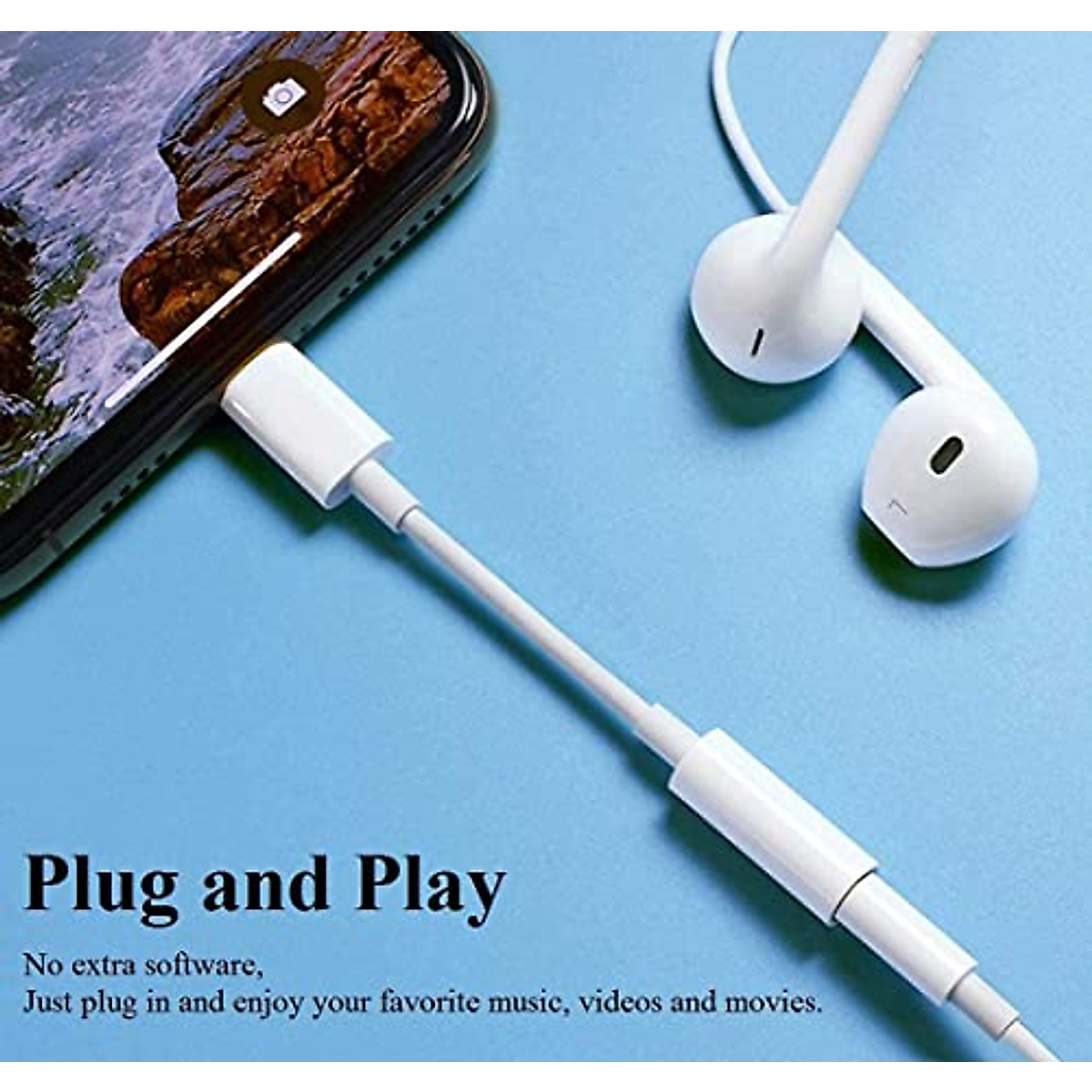 2 Pack [Apple MFi Certified] Lightning to 3.5 mm Headphone Jack Adapter, for iPhone 3.5mm Headphones/Earphones Jack Aux Audio Adapter Dongle for iPhone 14 13 12 11 XS XR X 8 7 iPad, Support All iOS