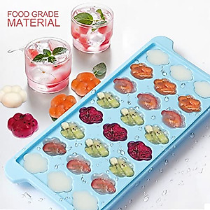 FYY Ice Cube Trays, 3 Pack Silicone Cat Paw Ice Tray with Removable Lid Easy-Release Flexible Ice Cube Molds for Freezer, Mini Cute Ice Balls for Water Bottle Whiskey Juice Coffee (3 Colors)