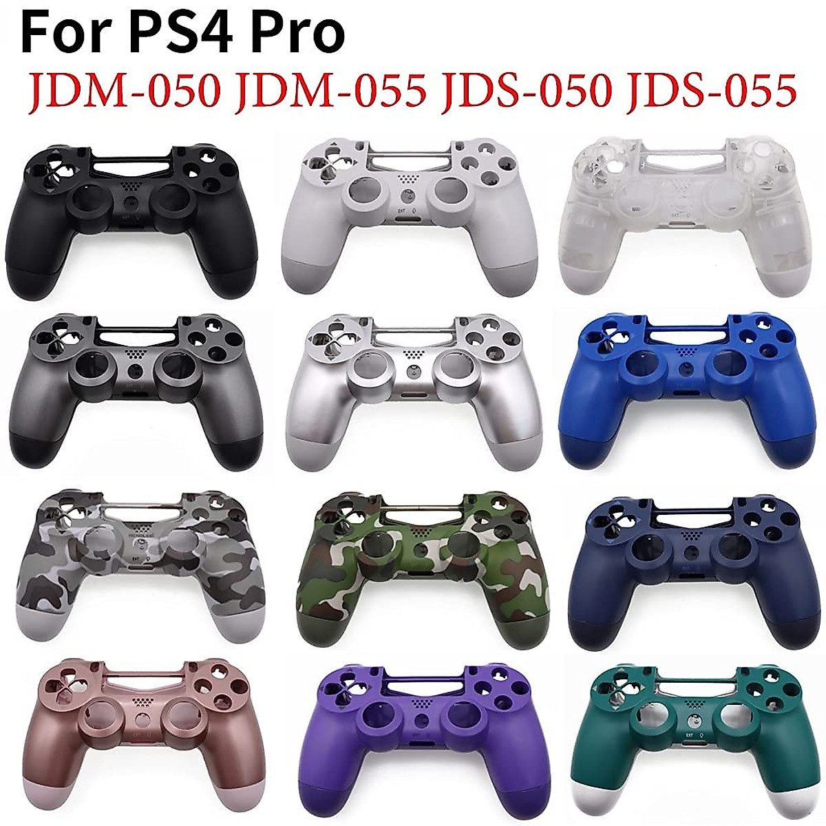 DIY Housing Shell Case for PS4 Pro 5.0 Controller Replacement Parts JDM-055 JDM-050 (Steel Black)