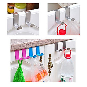 JCBIZ 2 Pack Over The Door Hooks Stainless Steel Seamless Nail-Free Bathroom Kitchen Z Shape Back Door Hook Rack Hanger Organizer Silver (Fit for Thickness: Less Than 1.8cm/4cm)