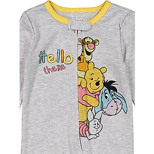 Disney Winnie The Pooh Newborn Baby Boys 2 Pack Zip Up Sleep N' Play Baby Coveralls 0-3 Months