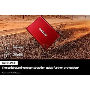 SAMSUNG T7 Portable SSD, 500GB External Solid State Drive, Speeds Up to 1,050MB/s, USB 3.2 Gen 2, Reliable Storage for Gaming, Students, Professionals, MU-PC500T/AM, Gray