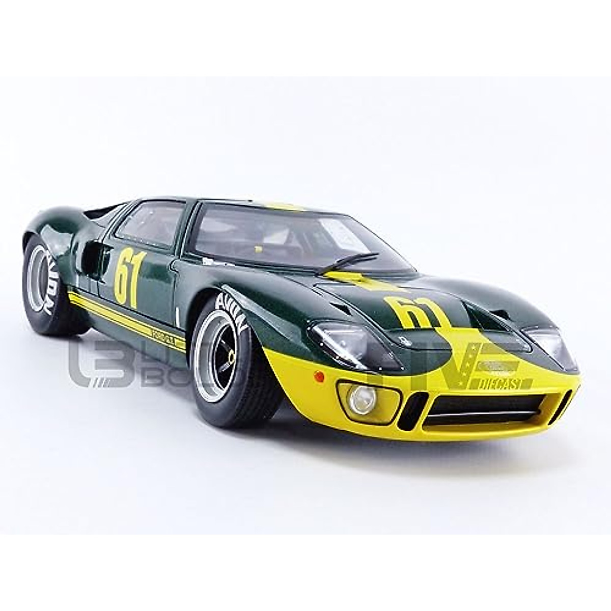 solido S1803004 Ford GT40 Mk.1 Collectible Miniature Car, Green and Yellow, 1:18 Scale
