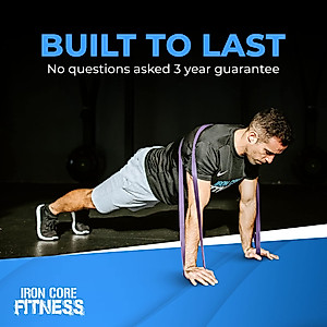 Iron Core Fitness Pull Up Resistance Exercise Power Band Set Strong for Working Out Men Gym Pull Up Assistance Bands Heavy. Purple Black Red Yellow.…