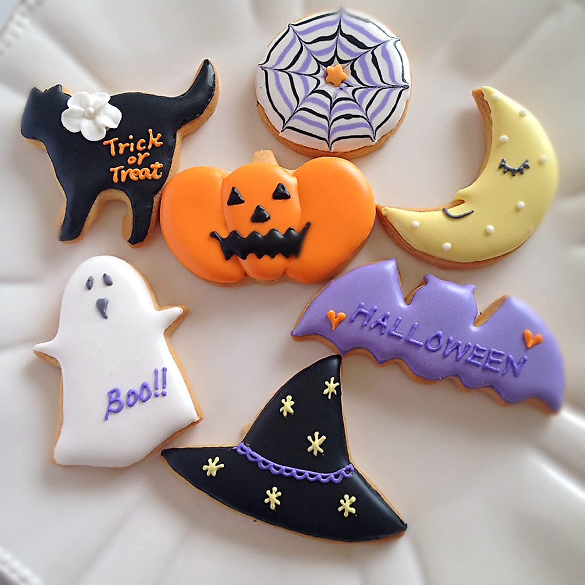 Halloween Themed Cookie Cutter Set, Stainless Steel Skull Bat, Pumpkin Ghost, Bottle Rattle,Onesie Baby Carriage, Biscuit Molds for Baby Shower