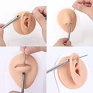 Piercing Receiver Tubes, 5pcs 45 Degree Angle Stainless Steel Piercing Receiver for Earrings (6mm)