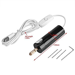 Portable Mini Electric Hand Drills, Micro USB Handheld Drill with 3pc Bits DC 5V and 1 Pc Wrench for Crafts like Resin Plastic Wood Polymer Clay DIY Jewelry Keychain & Pendant Making Supplies