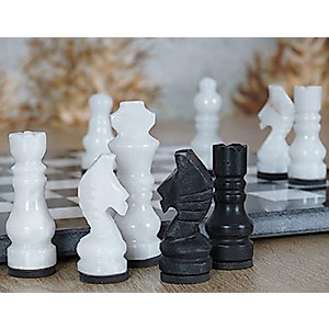 RADICALn Handmade Marble Weighted Black and White Staunton Tournament Chess Board Games Set - Elegant Home Décor Chess Game Sets Gift for Family