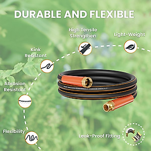 Giraffe Tools Garden Hose 25ft x 3/4", Heavy Duty Water Hose, Flexible, Hybrid Lightweight Hose with Swivel Handle, Male to Female Fittings, Burst 600 PSI
