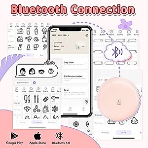 HPRT Label Maker Machine with 4 Tapes, H11 Bluetooth Cute Label Makers, Compatible with Android iOS Waterproof Multiple Templates for Home Organization Office Labeling Inkless