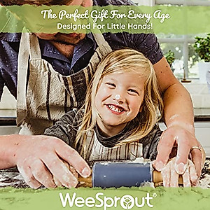 WeeSprout Little Chef Kids Cooking & Baking Set, 14 Piece Cooking Set with Real Kitchen Tools & Kids Apron, Baking Gift for Girls, Boys & Junior Chefs, Food Grade Materials, Choice of Colors