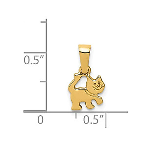 14k Yellow Gold Kitten Pendant
