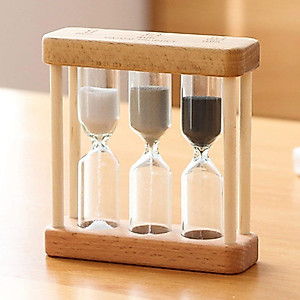 Banghotfire 1/3/5 Minute Wooden Sand Glass Hourglass Timer Clock Home Decor Gift Black White