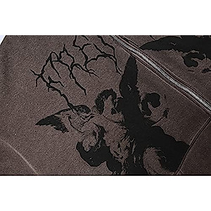 Y2k Skeleton Sweatshirt,Unisex Skeleton Zip Up Hoodie Fashion Vintage Jacket Graphics E-Girl 90s Sweatshirt (1,XXXL)